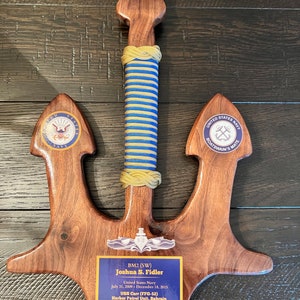 Custom Wooden Anchor Plaque, Navy, Merchant Marine, Coast Guard, Custom ...
