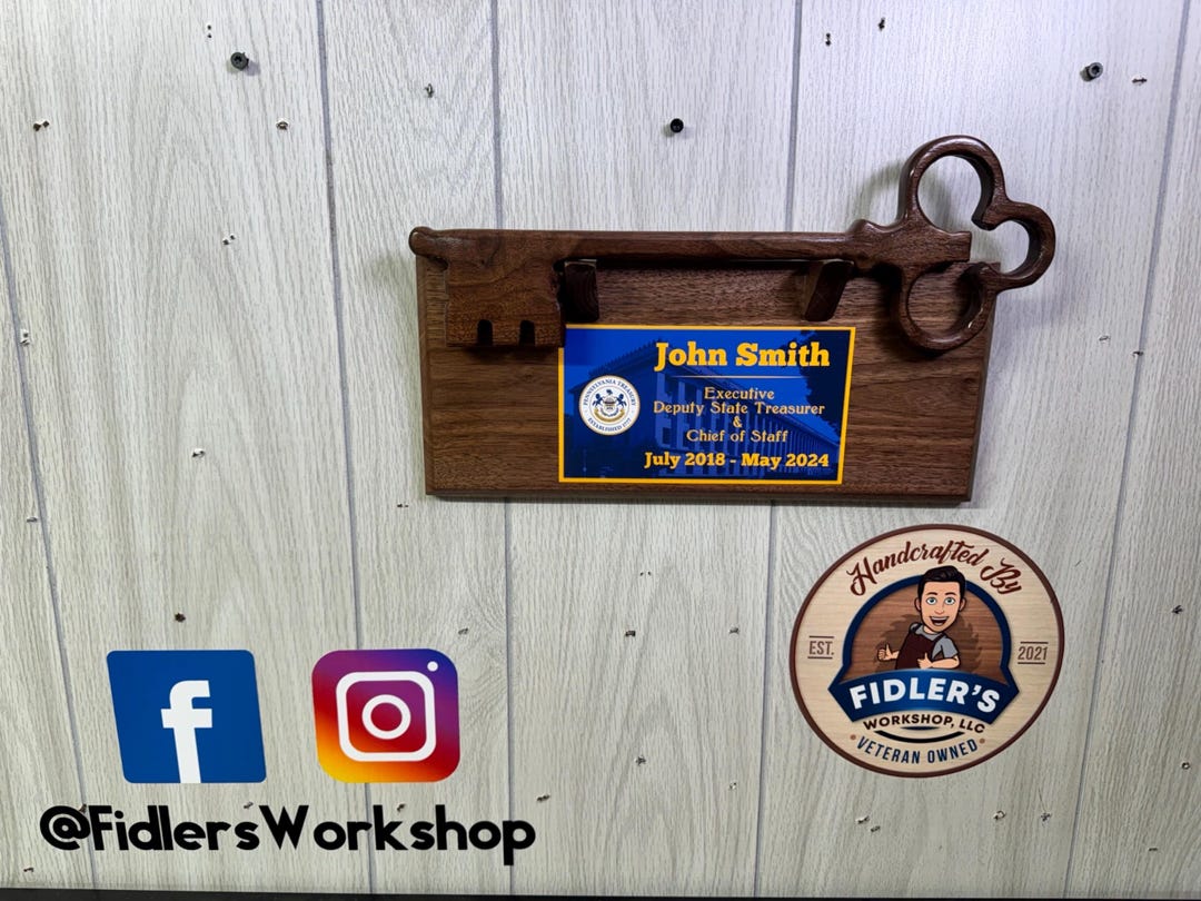 Custom Key to the City, Mayor Key, Treasurer, Treasury, Wooden Key ...