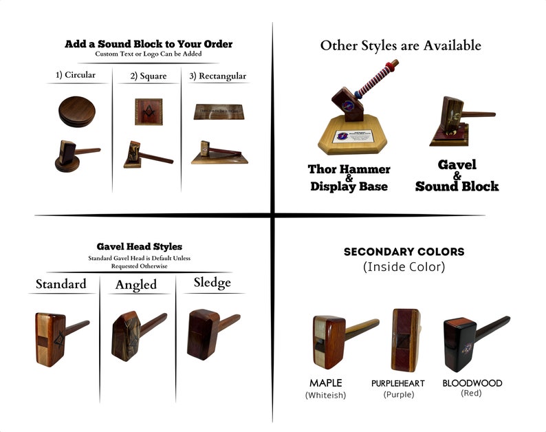 Custom Demolay Gavel Sound Block Freemason Gift - Etsy
