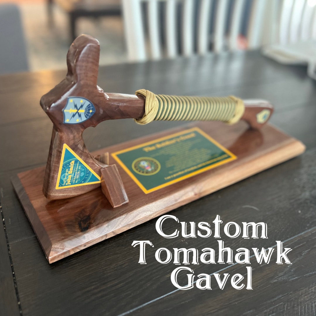 Custom Military Tomahawk Gavel, Thor Hammer, Hatchet, Retirement Gift ...