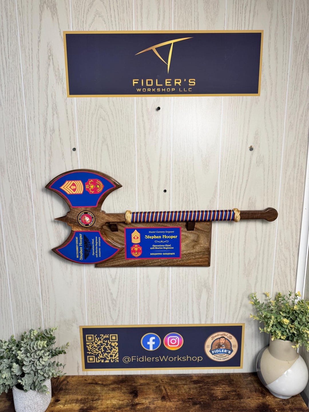 Custom Double Edged Axe, Military Gift, Marine Corps, Army, Navy, Air ...
