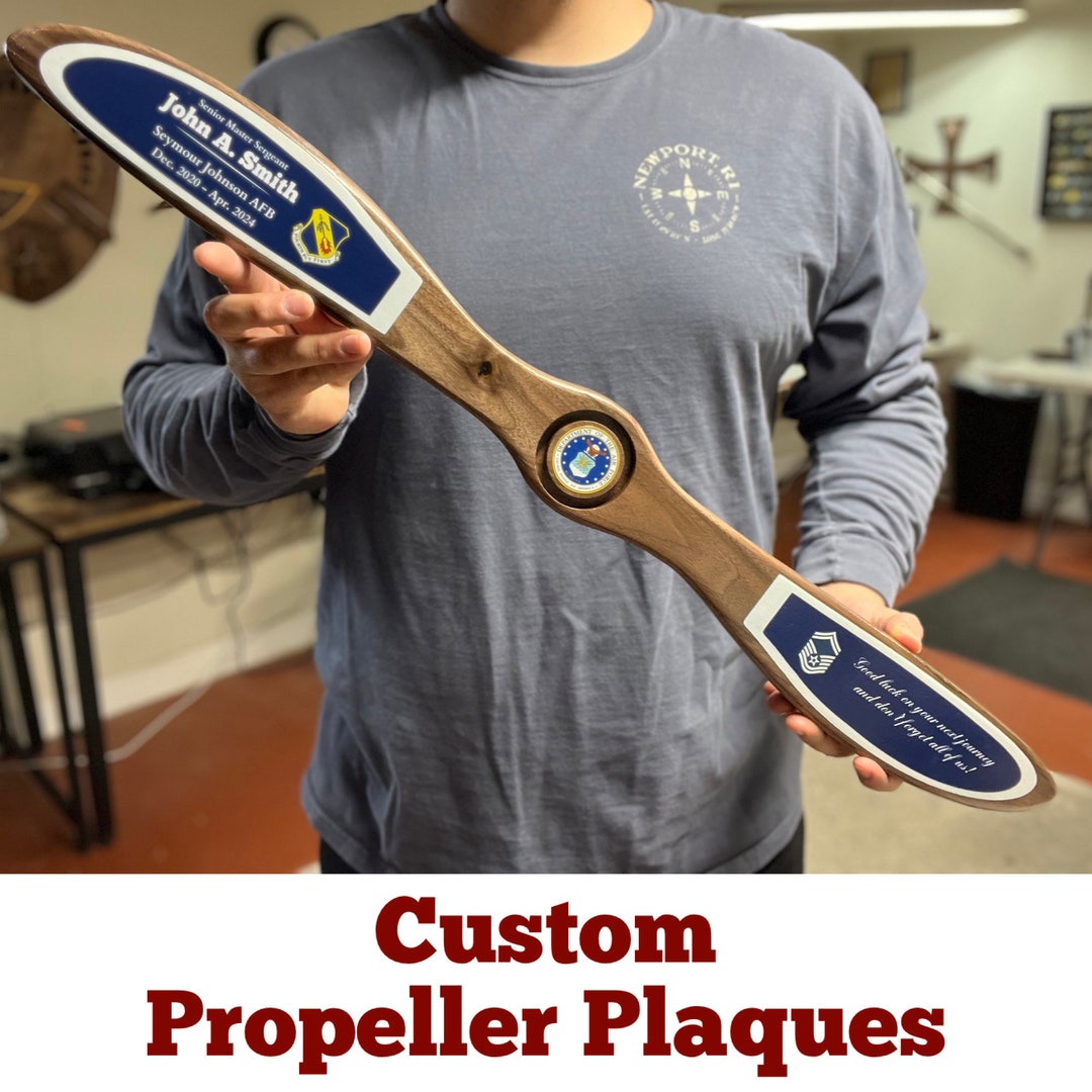 Custom Walnut Propeller Plaque, Military Retirement Gift - Etsy