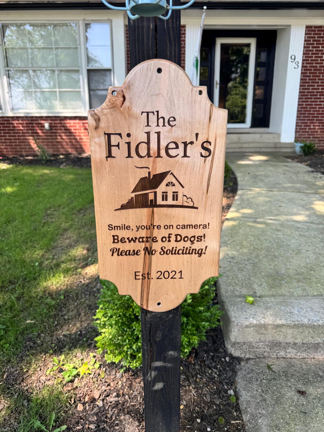 Custom Wooden House Sign, Laser Engraved Family Name, Yard Decor - Etsy