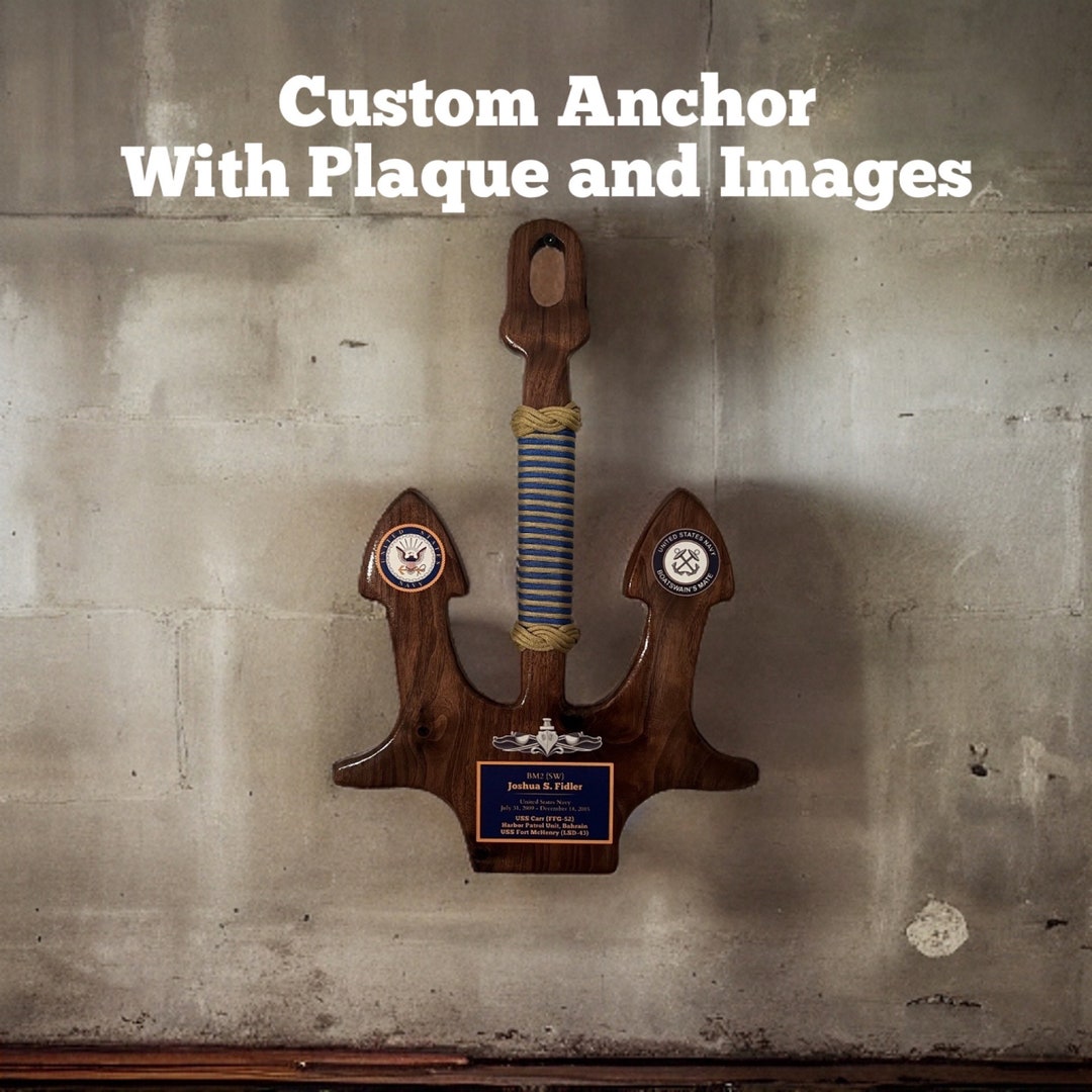 Custom Wooden Anchor Plaque, Navy, Merchant Marine, Coast Guard, Custom ...