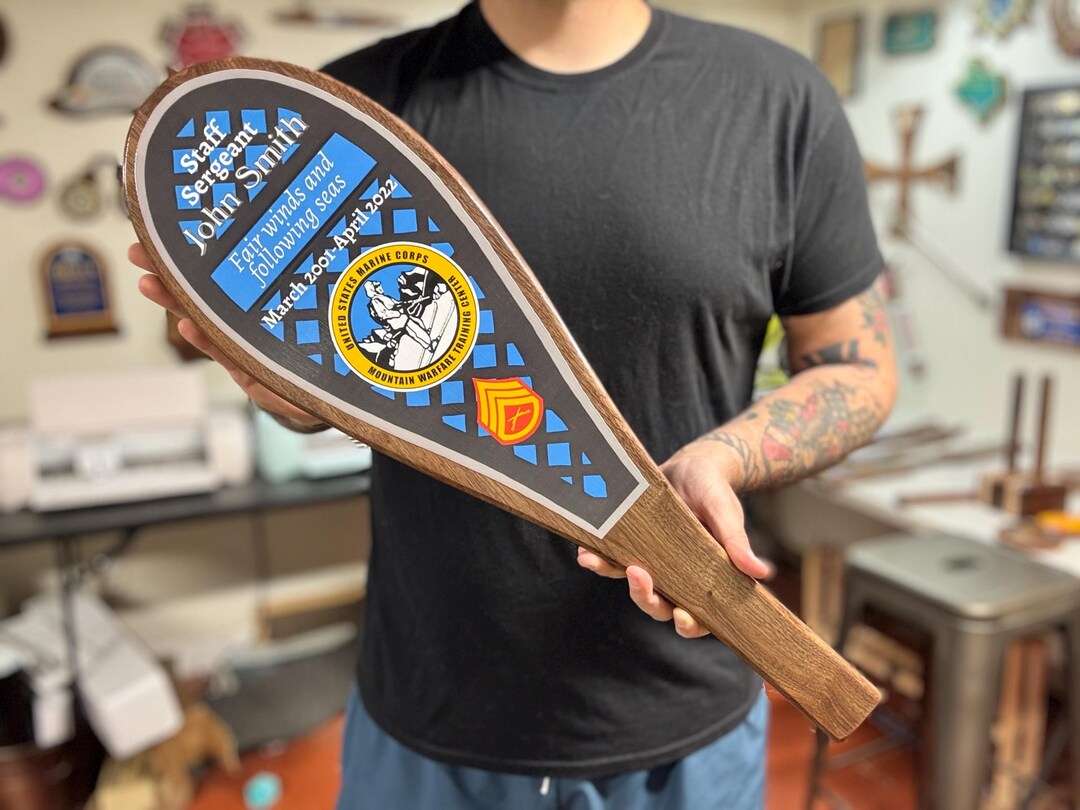 Custom Black Walnut Snow Shoe Plaque, Military Retirement Gift - Etsy