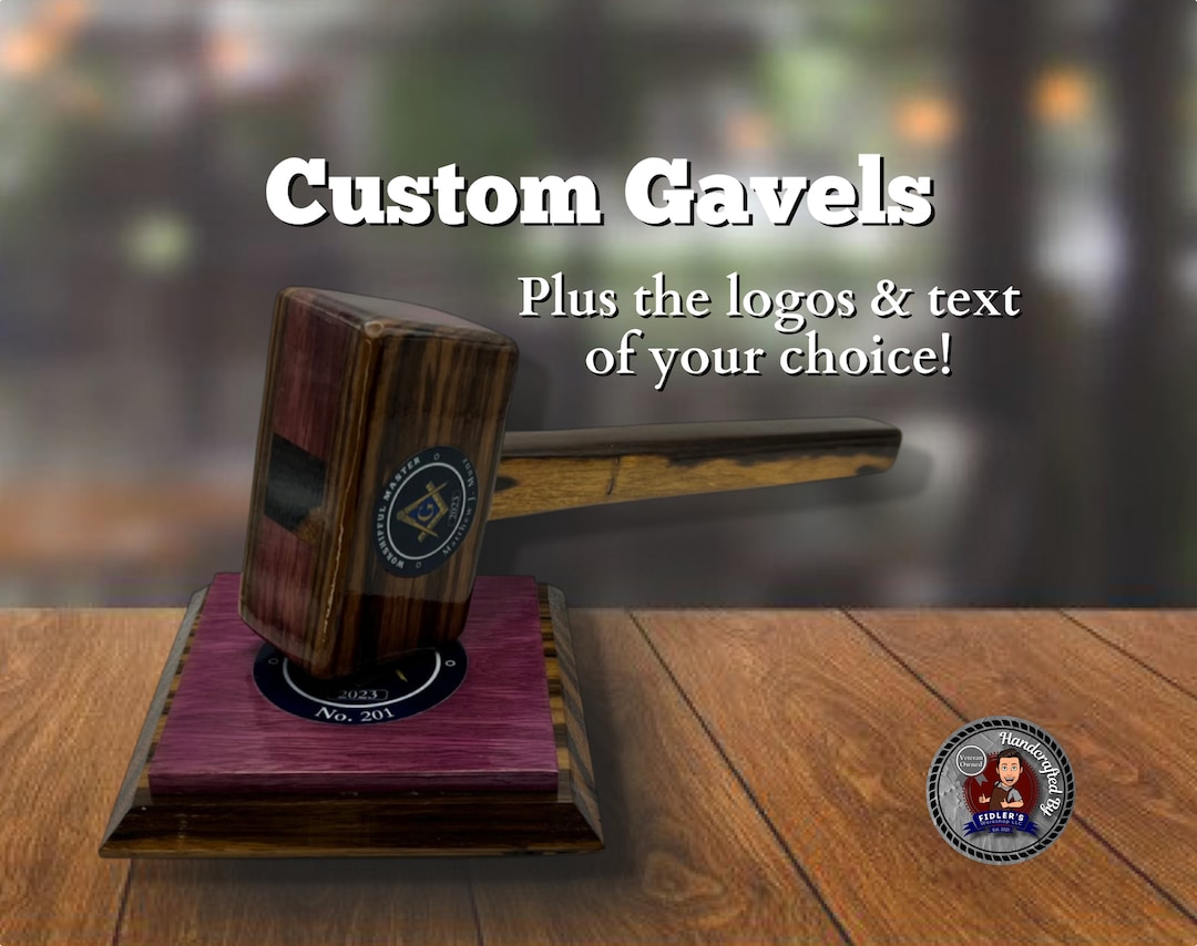 Custom Gavel With Logo Freemason Worshipful Master Past Master Lions ...