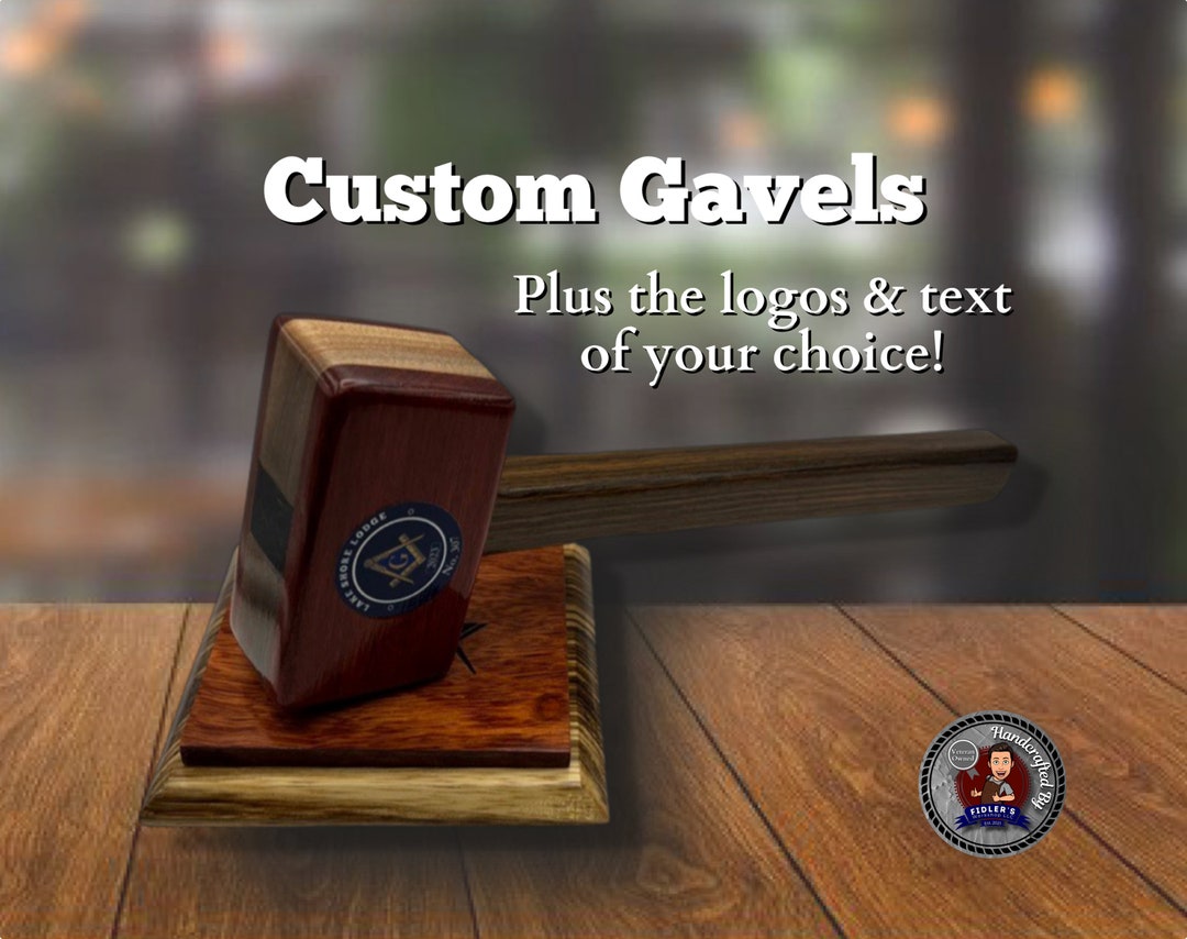 Custom Gavel With Logo Freemason Worshipful Master Past Master Lions Club International Lawyer ...
