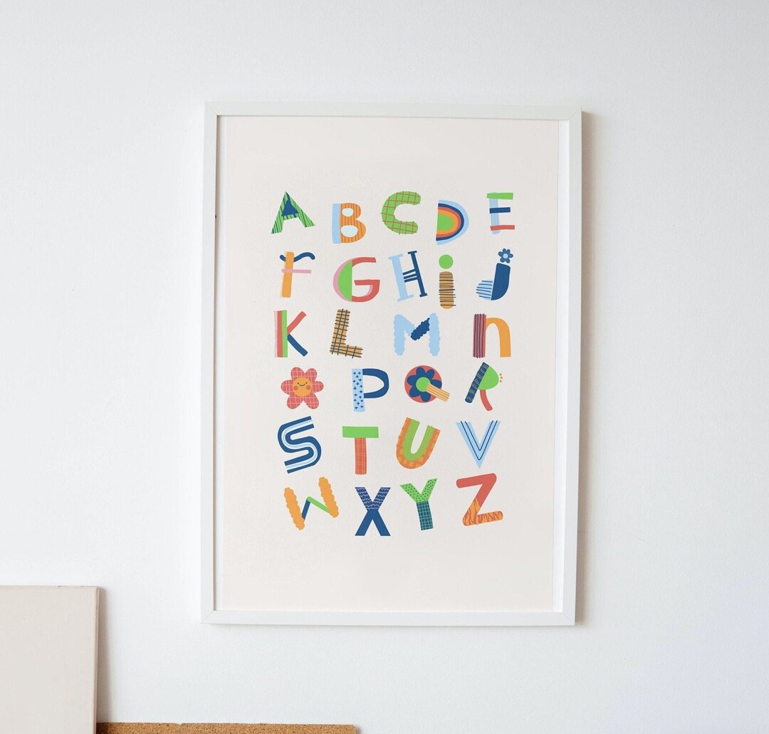 Colorful Alphabet Poster for Children to Frame - Etsy