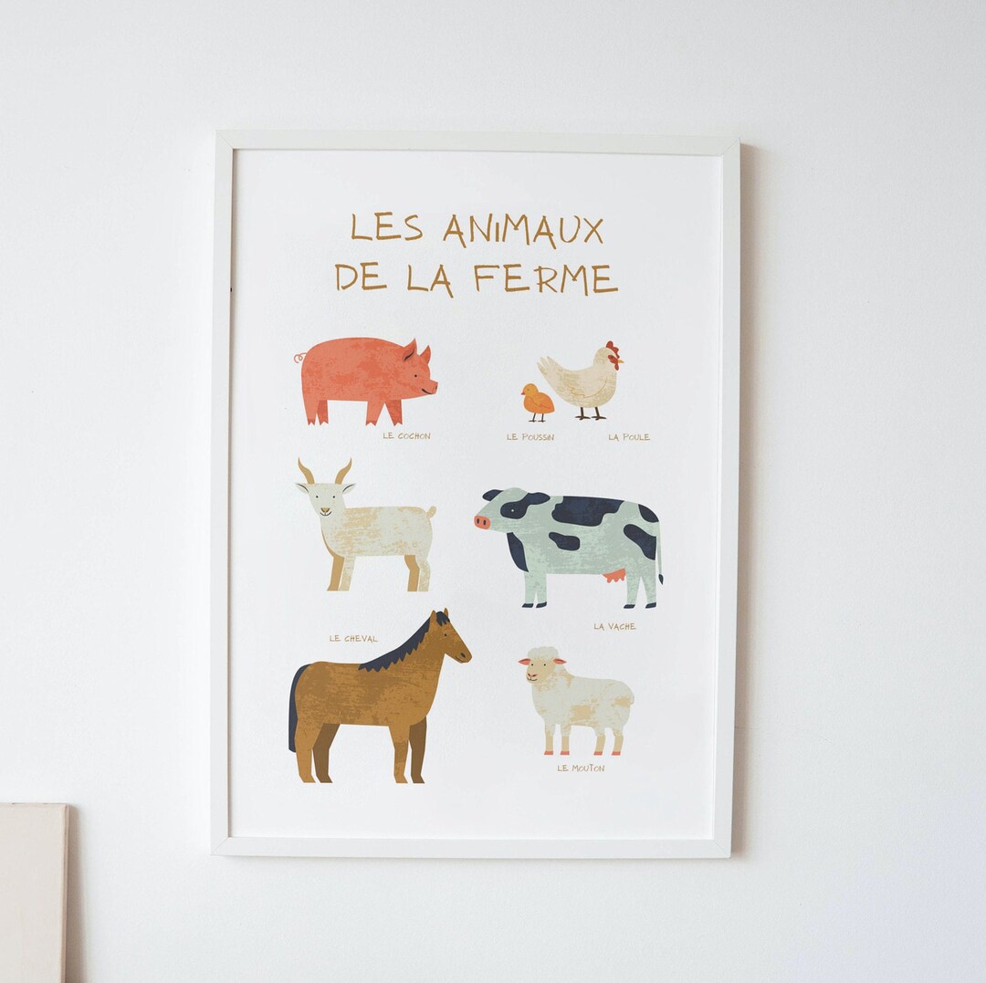 Farm Animals Poster for Children / Digital Poster to Download - Etsy