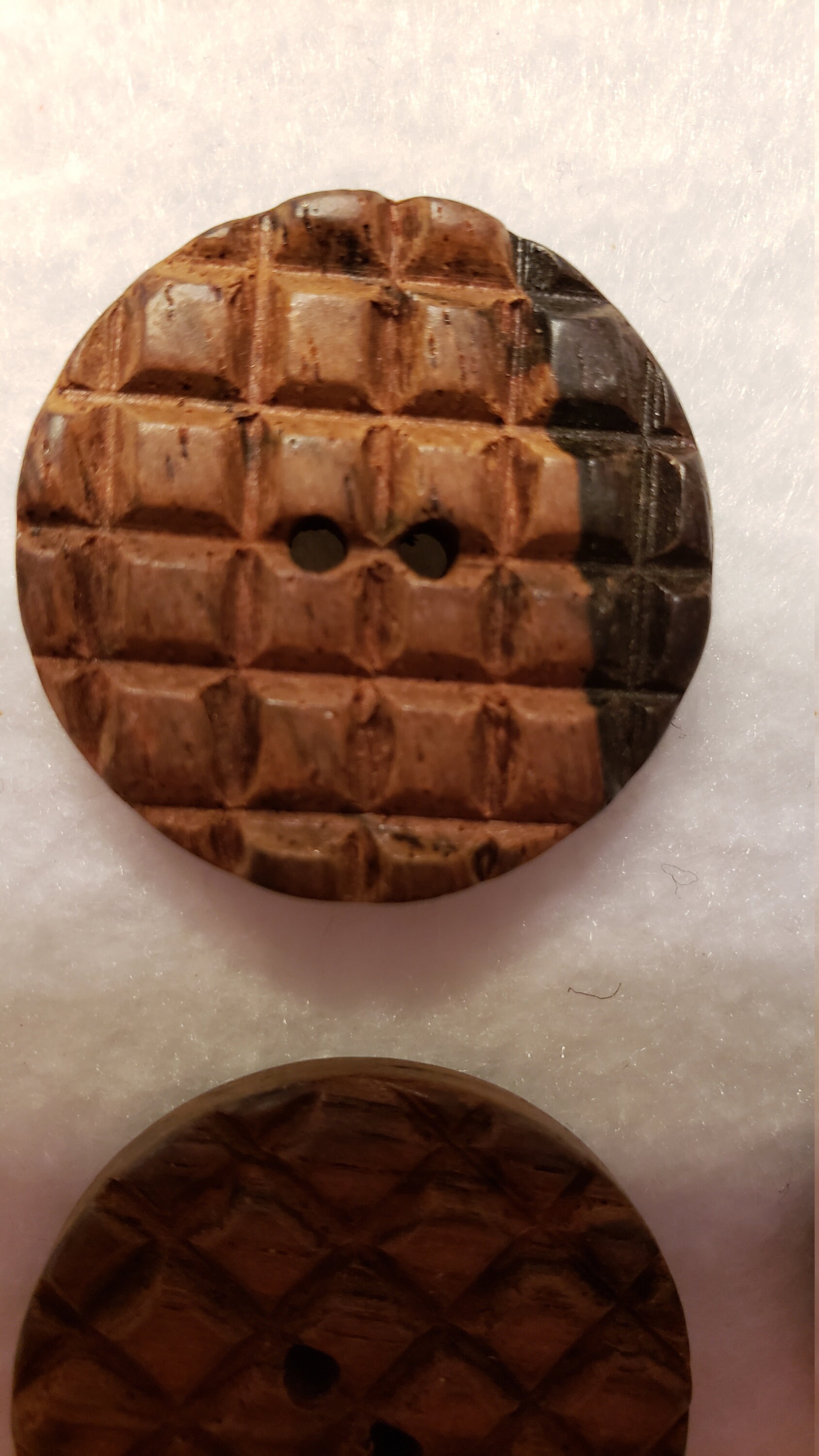 Four Wooden Waffle Buttons - Etsy