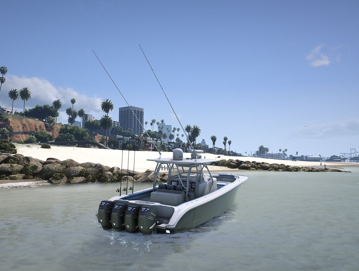 42ft Yellowfin Boat With Trailer Fivem Grand Theft Auto 5 Optimized Mod ...