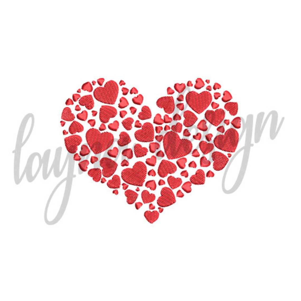 4 Sizes Big Heart Design Machine Embroidery Design File - Etsy