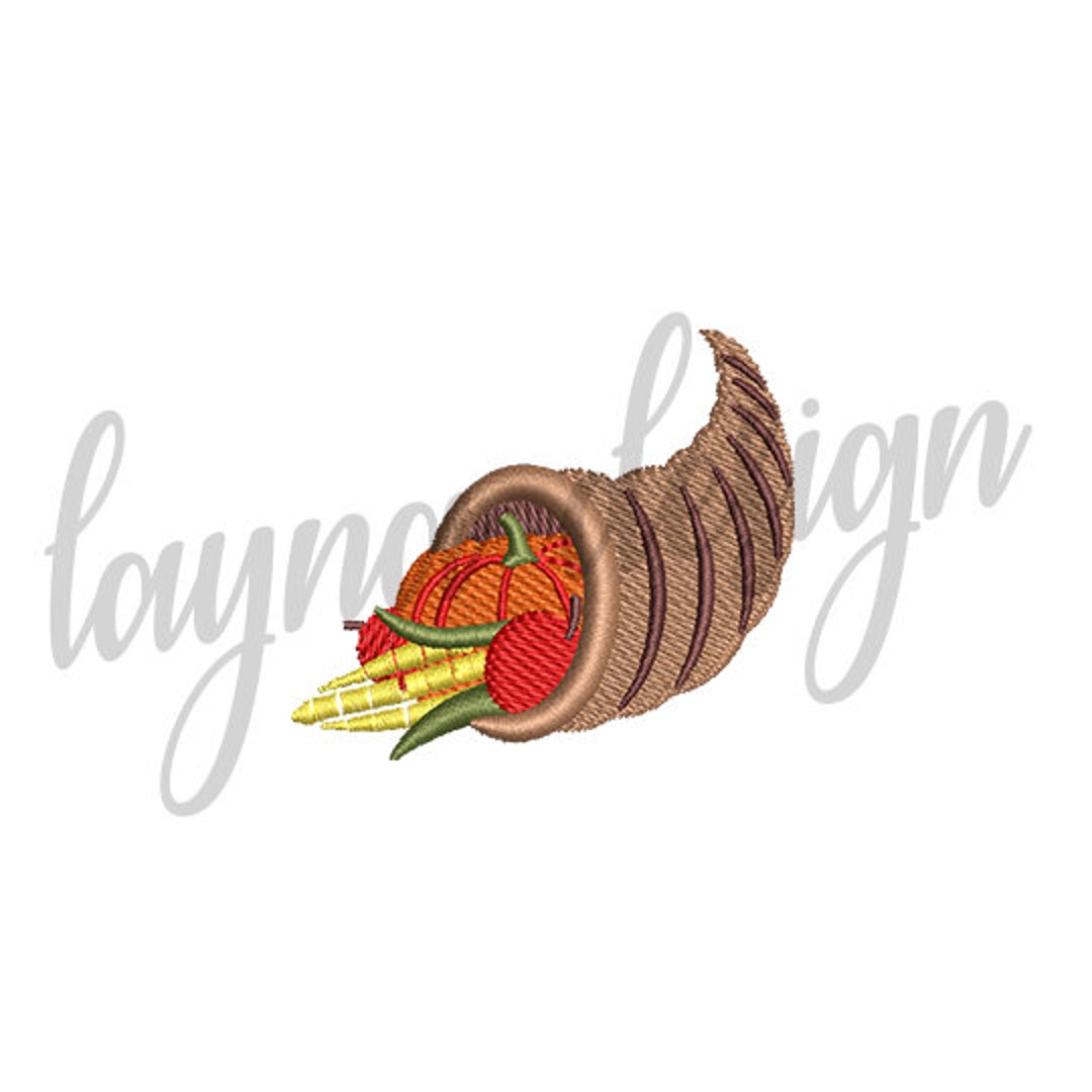 4 Sizes Cornucopia Design - Machine Embroidery Design File - Etsy