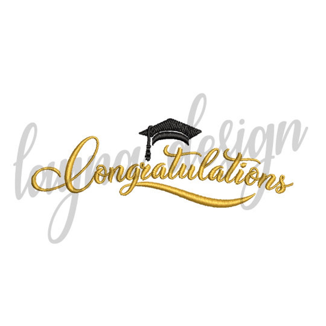 3 Sizes Congratulations Design - Machine Embroidery Design File - Etsy