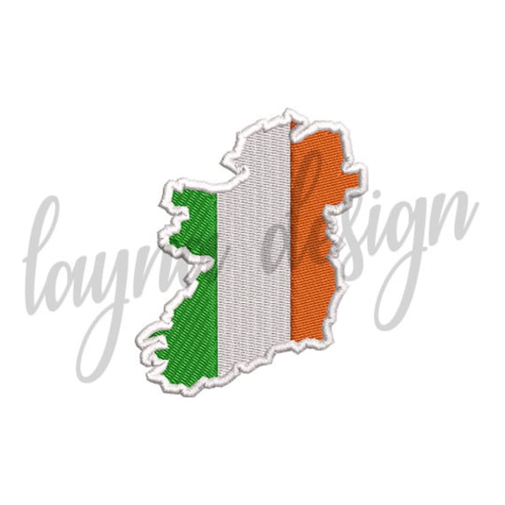 3 Sizes Ireland Flag Map Machine Embroidery Design File | Etsy
