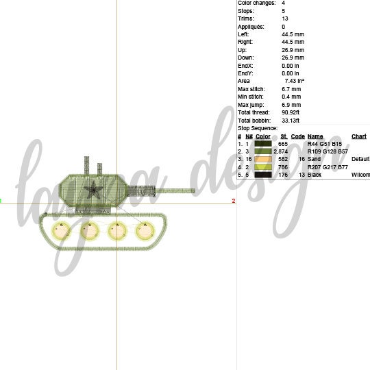 5 Sizes Military Tank Design Machine Embroidery Design File | Etsy
