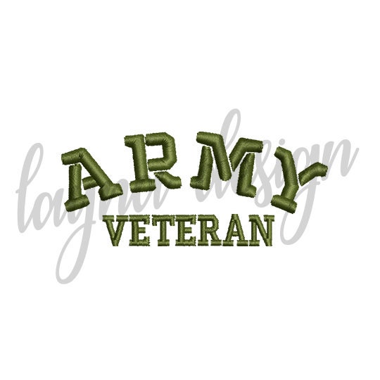 4 Sizes Army Veteran Design Machine Embroidery Design File - Etsy