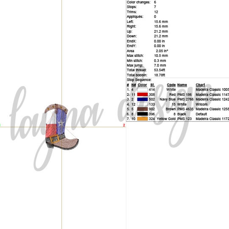 4 Sizes Texas Flag Cowboy Boot Design Machine Embroidery - Etsy