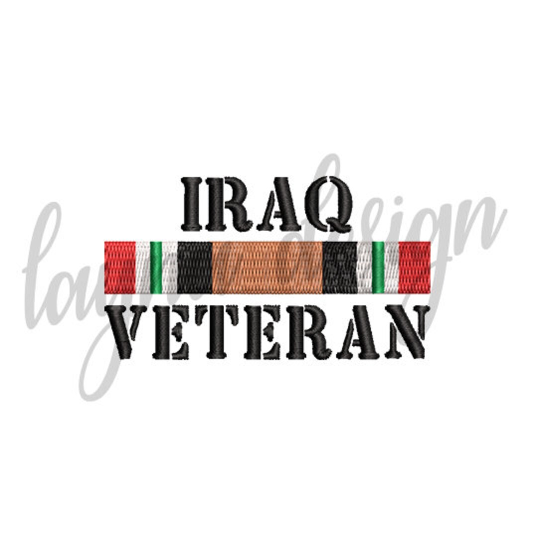 4 Sizes Iraq Veteran Ribbon - Machine Embroidery Design File / Digital ...