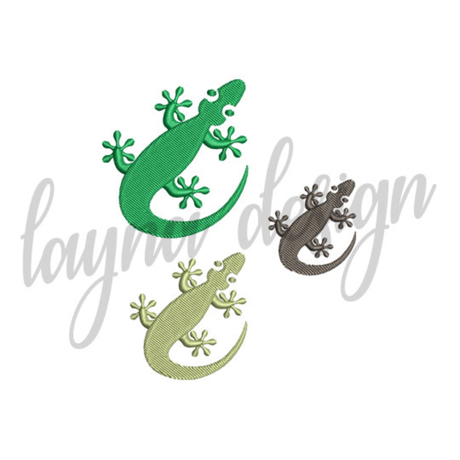 3 Sizes Gecko - Machine Embroidery Design File / Digital File - Etsy