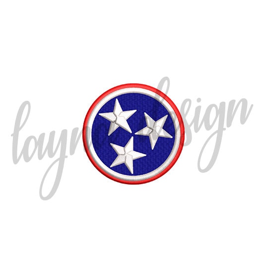 5 Sizes Tennessee Tri Star Symbol - Machine Embroidery Design File ...