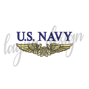 3 Sizes U.S. Navy Wing - Machine Embroidery Design File - Etsy