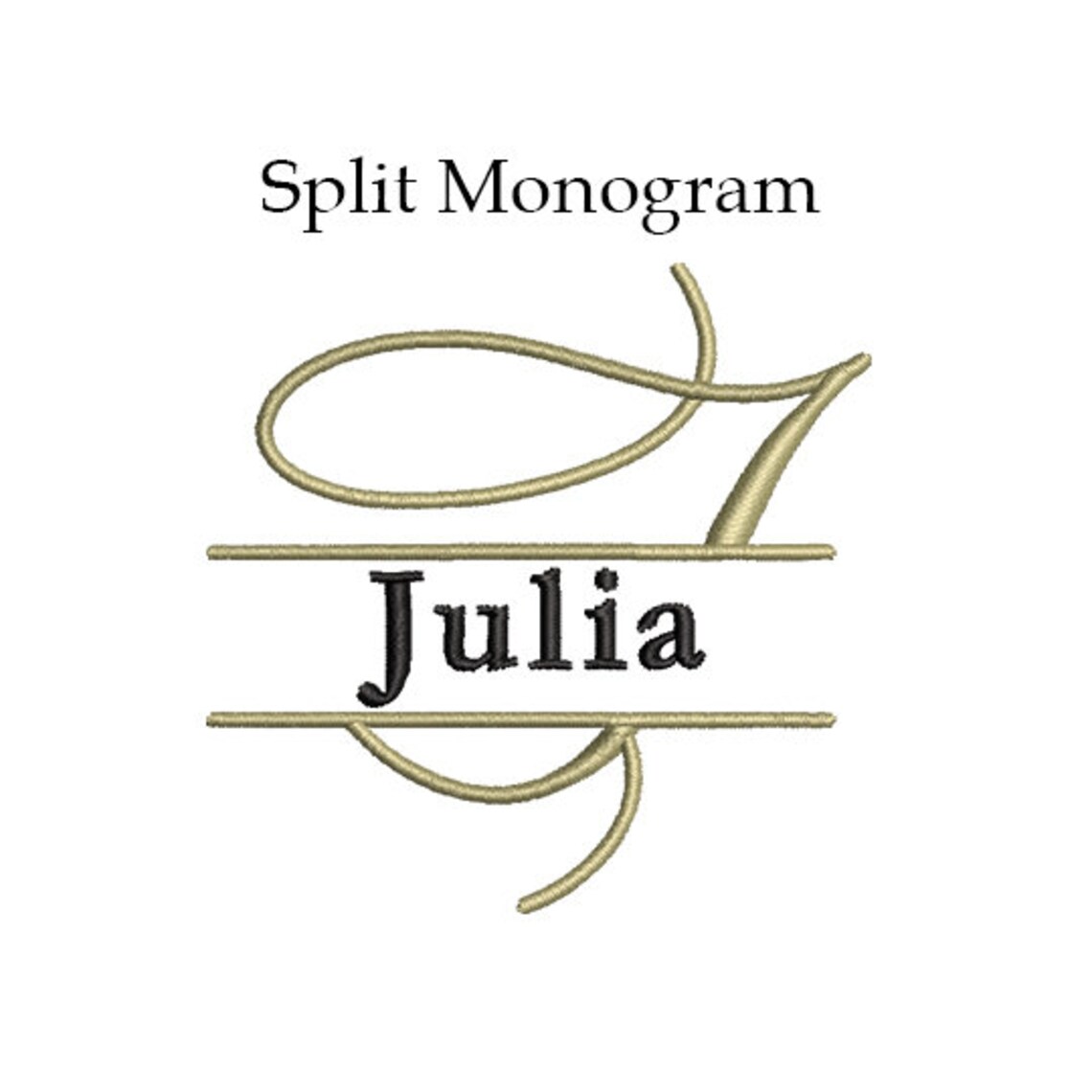 Split Monogram Custom Name Digitizing Machine Embroidery - Etsy