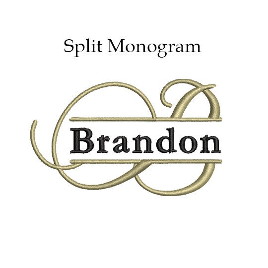 Split Monogram Custom Name Digitizing Machine Embroidery - Etsy
