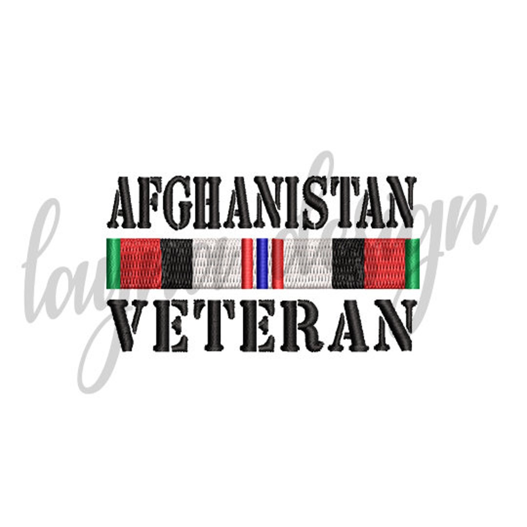 4 Sizes Afghanistan Veteran Ribbon - Machine Embroidery Design File ...
