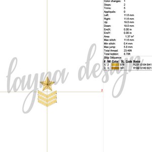 3 Sizes Military Rank - Machine Embroidery Design File / Digital File ...