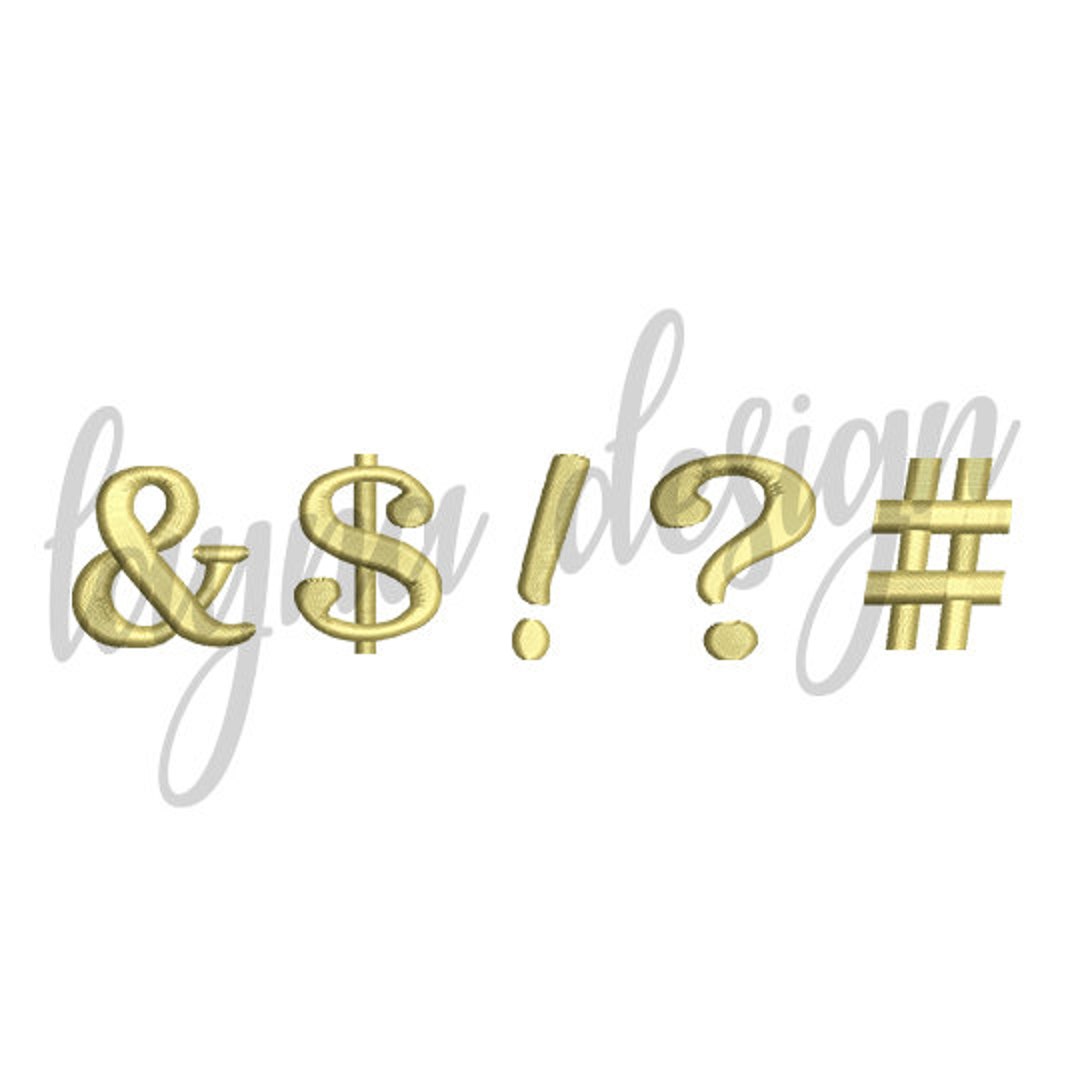 3 Sizes Punctuation Design 5 Set - Machine Embroidery Design File ...
