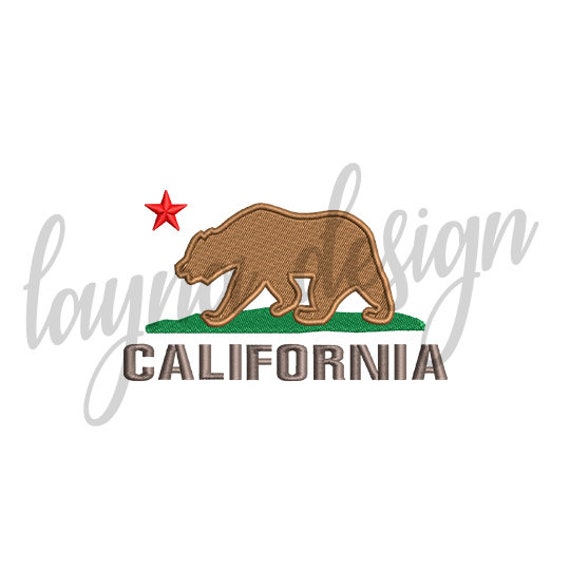 3 Sizes California Bear Design Machine Embroidery Design | Etsy
