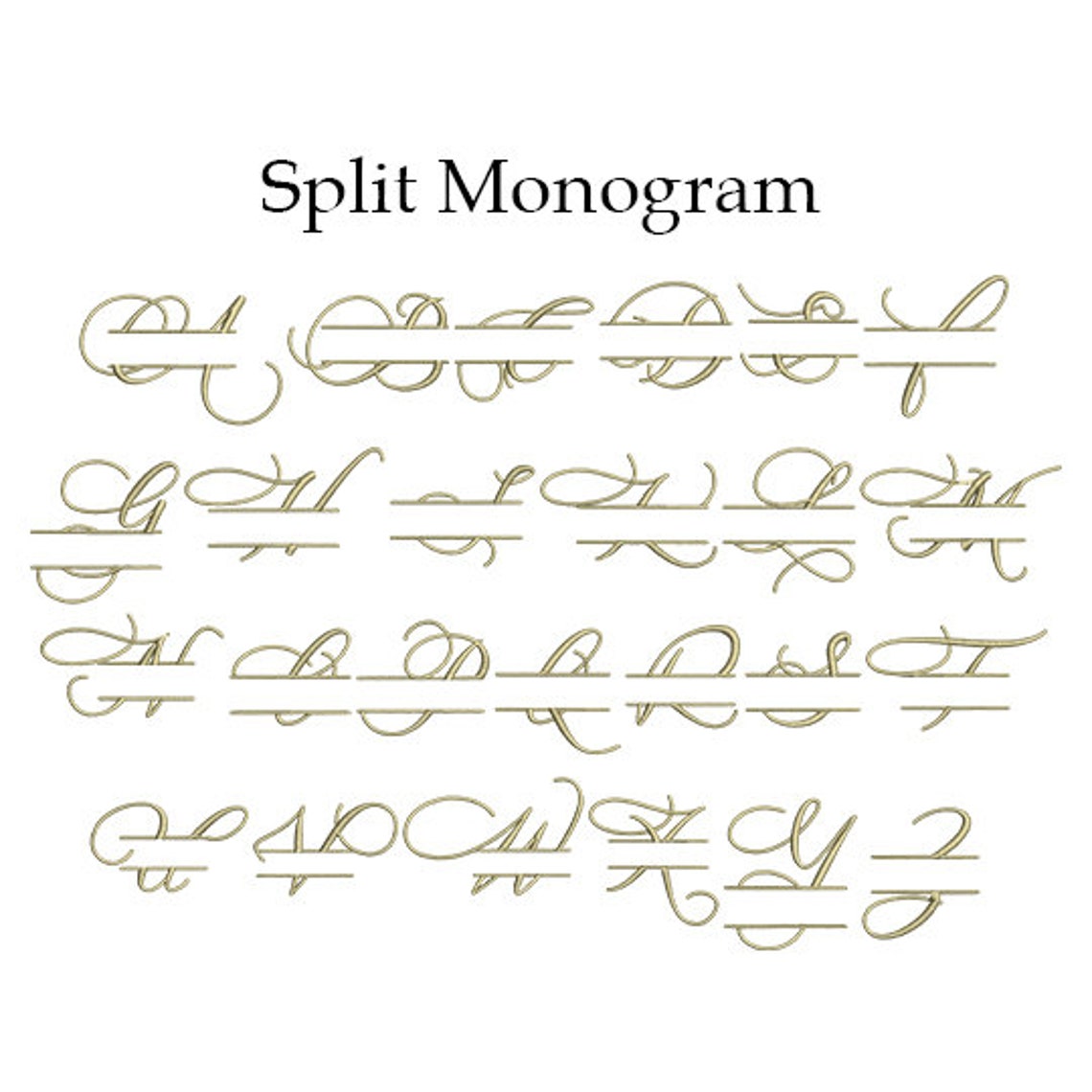 Split Monogram Custom Name Digitizing Machine Embroidery Design File ...