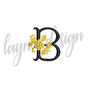 4 Sizes A-Z Rose Initial Alphabet Name Digitizing Machine Embroidery ...
