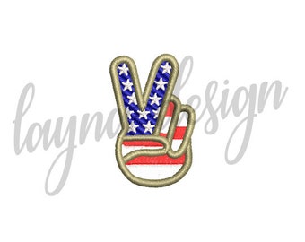 3 Sizes Peace Sign Machine Embroidery Design File | Etsy
