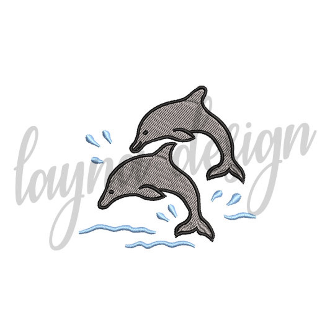 4 Sizes Dolphins Design - Machine Embroidery Design File / Digital File ...