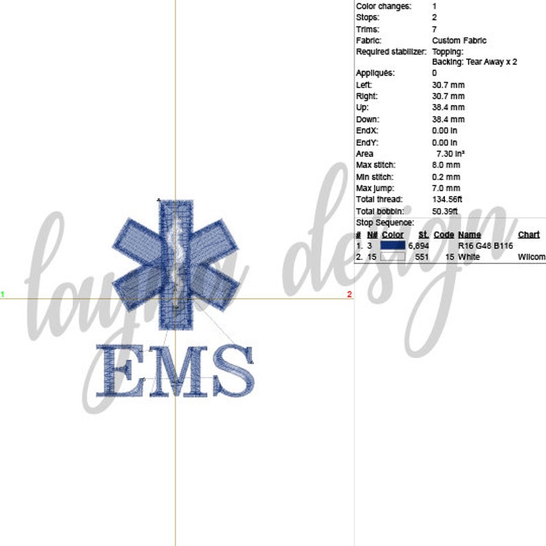 2 Sizes EMS Logo Machine Embroidery Design File | Etsy