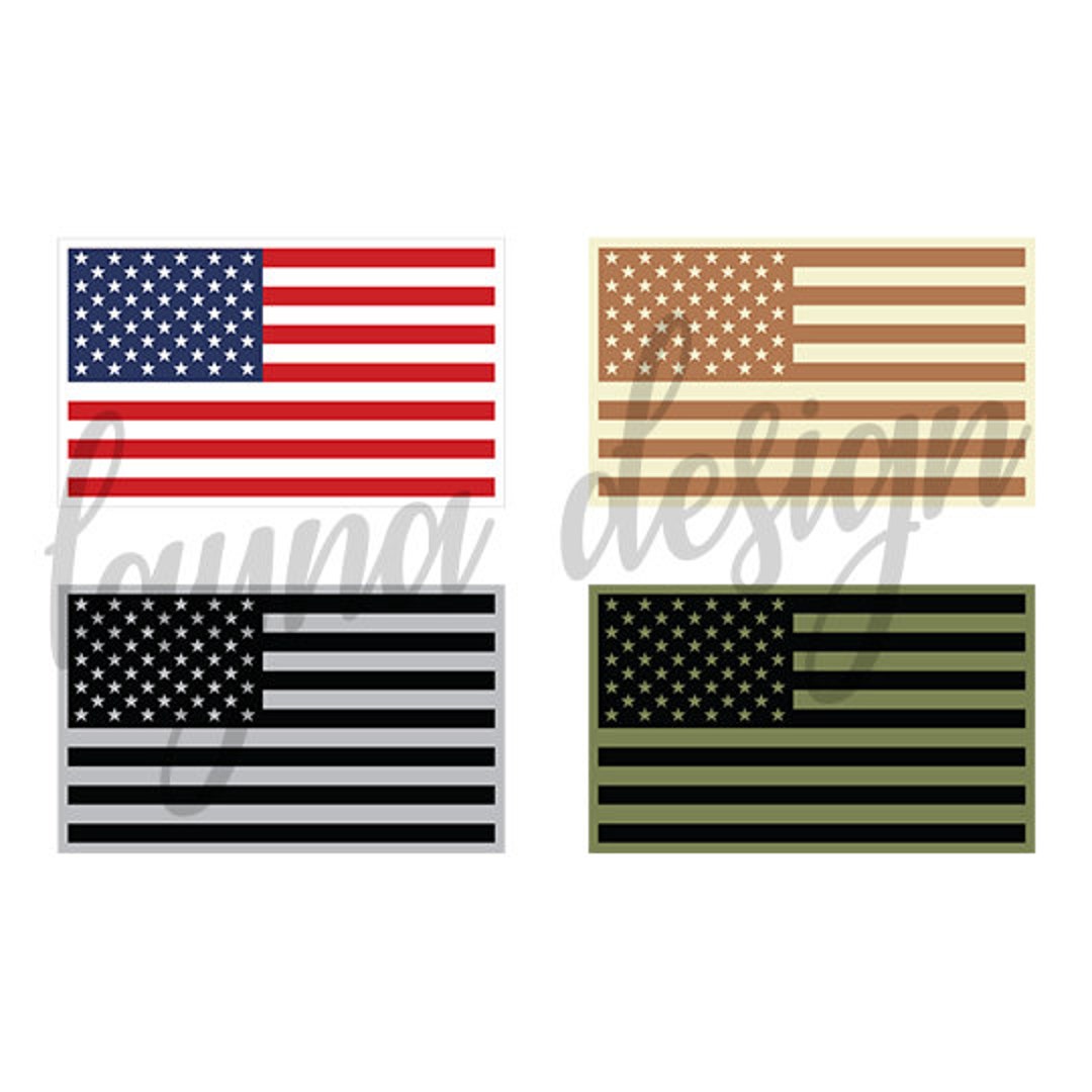 USA American Flag 4 Types - Digital Clipart Vector Graphic Design File ...