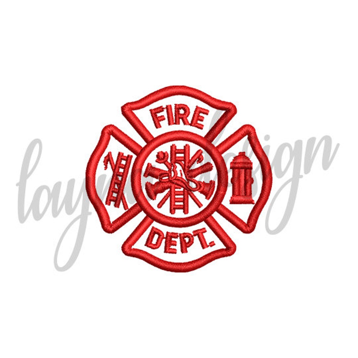 3 Sizes Fire DEPT. - Machine Embroidery Design File / Digital File - Etsy