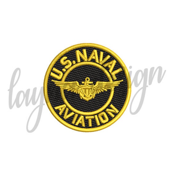 2 Sizes US Navy Aviation Logo Machine Embroidery Design File | Etsy