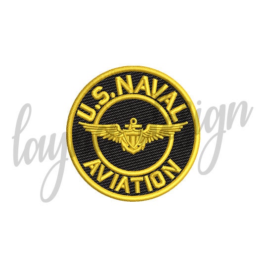 2 Sizes US Navy Aviation Logo - Machine Embroidery Design File - Etsy
