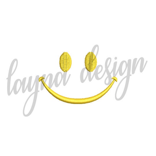 6 Sizes Happy Smile Machine Embroidery Design File - Etsy