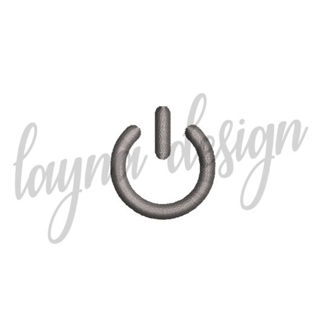 Power Button Machine Embroidery Design: 5 Sizes (DST, VP3, PES) - Etsy