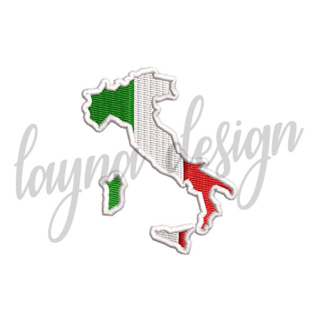 4 Sizes Italy Flag Map - Machine Embroidery Design File - Etsy