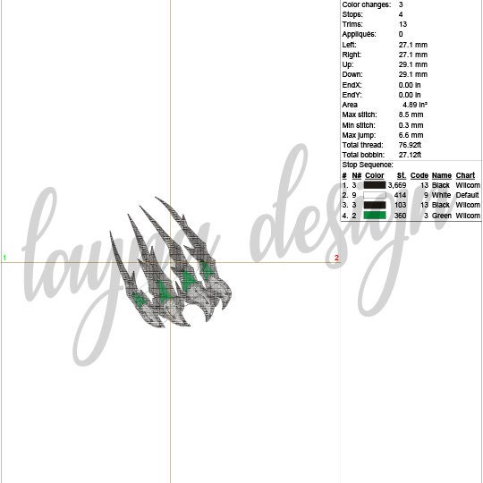 3 Sizes Monster Claws Design - Machine Embroidery Design File / Digital ...
