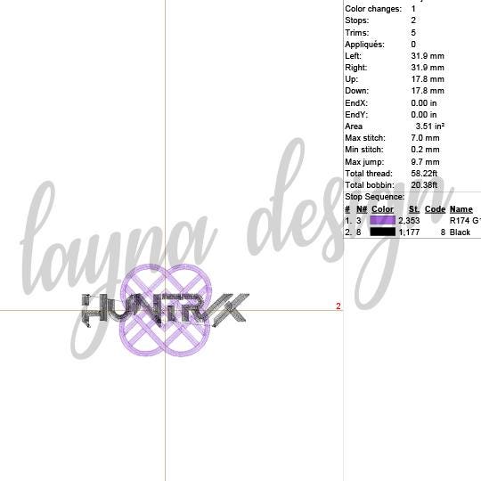 4 Sizes Huntrix Design - Machine Embroidery Design File / Digital File ...