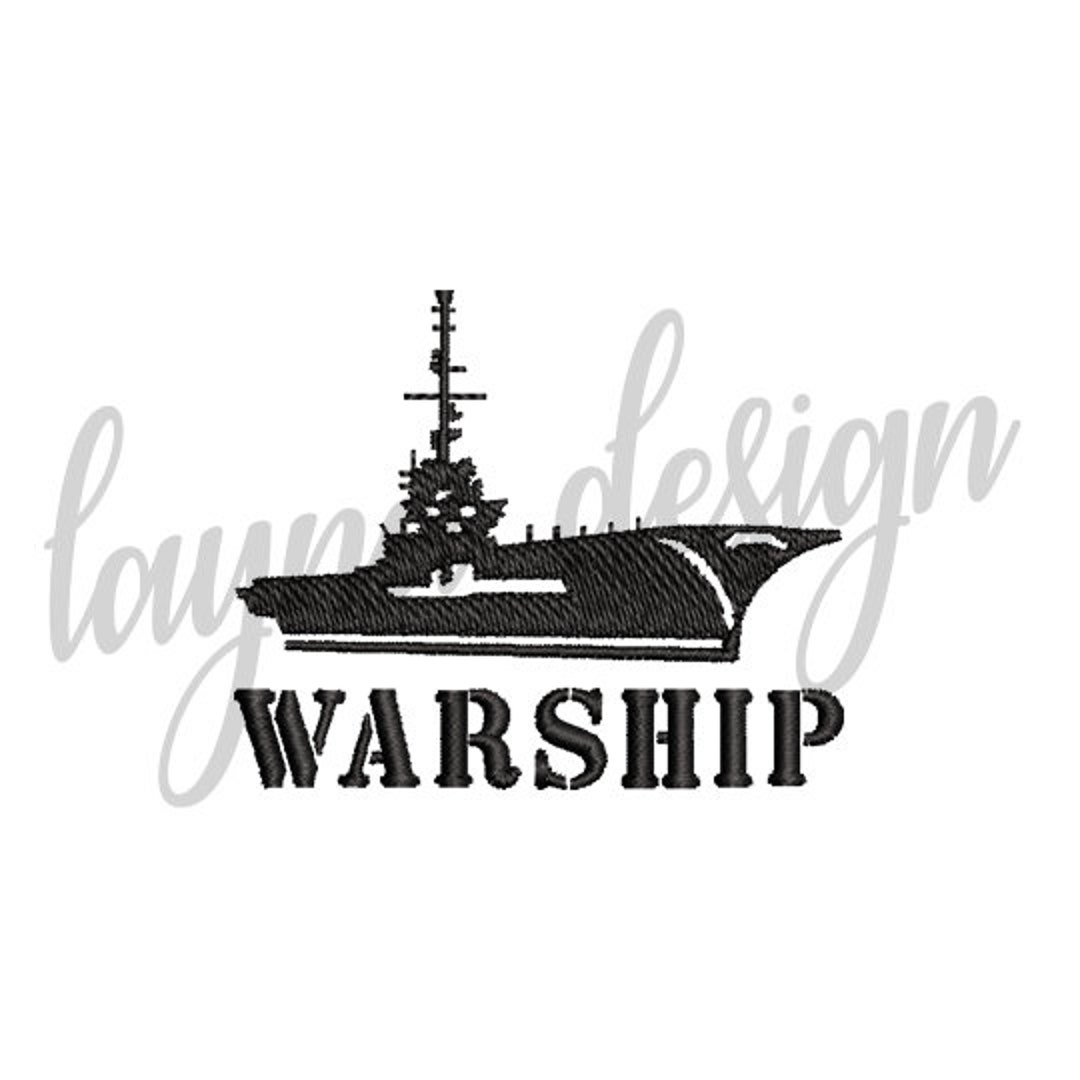 3 Sizes Warship Logo - Machine Embroidery Design File - Etsy