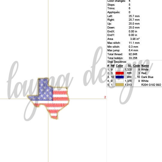 3 Sizes Texas Map USA Flag Machine Embroidery Design File - Etsy