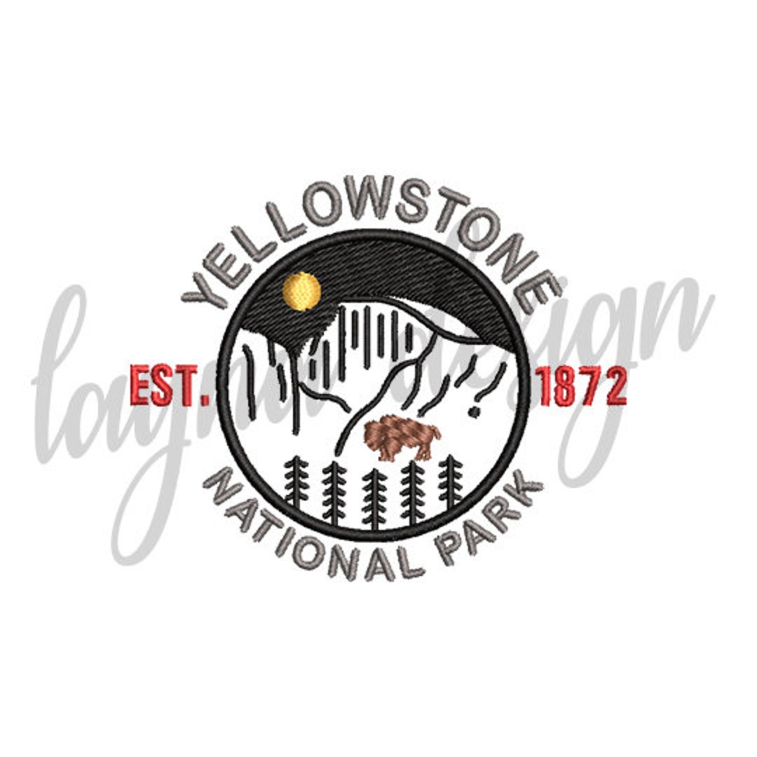 4 Sizes Yellowstone National Park Design - Machine Embroidery Design ...