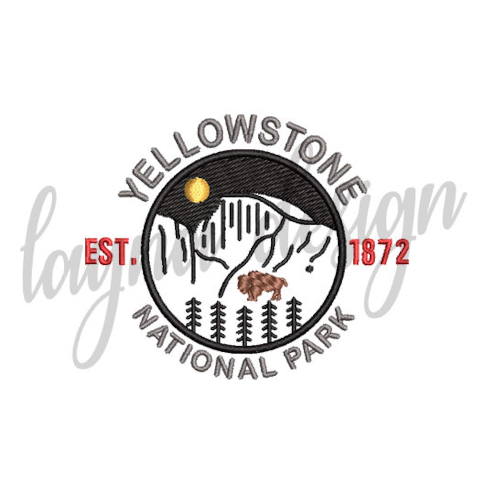 4 Sizes Yellowstone National Park Design - Machine Embroidery Design ...
